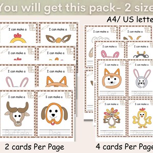 Farm Animals Playdough Mats Printable, Homeschool Montessori Visuals ...