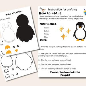 Penguin Cut and Paste Craft, Preschool Learning Resources, Kindergarten ...