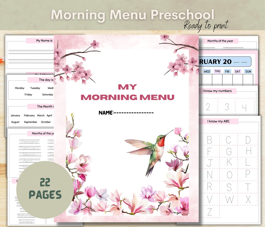 Morning Menu Homeschool, Moring Menu Preschool, Toddler Morning Basket ...