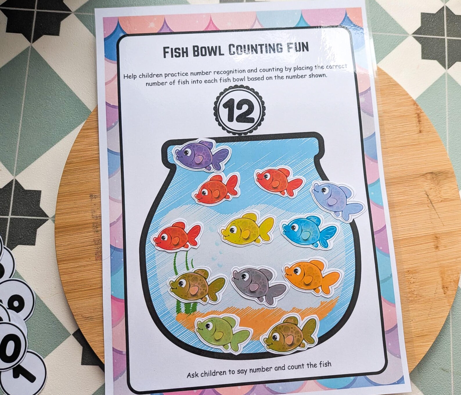 Fish Bowl Number Matching Game Printable, Preschool Math Center ...
