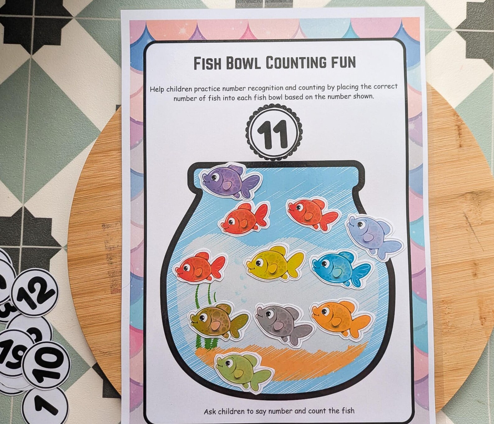 Fish Bowl Number Matching Game Printable, Preschool Math Center ...