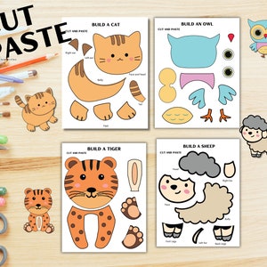 Cut and Paste Activity, Scissor Skills Exercises, Printable Scissor ...