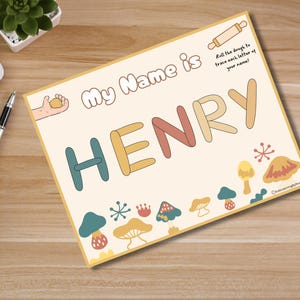 Personalized Name Play Dough Mat, Kindergarten Name Mats, Preschool ...