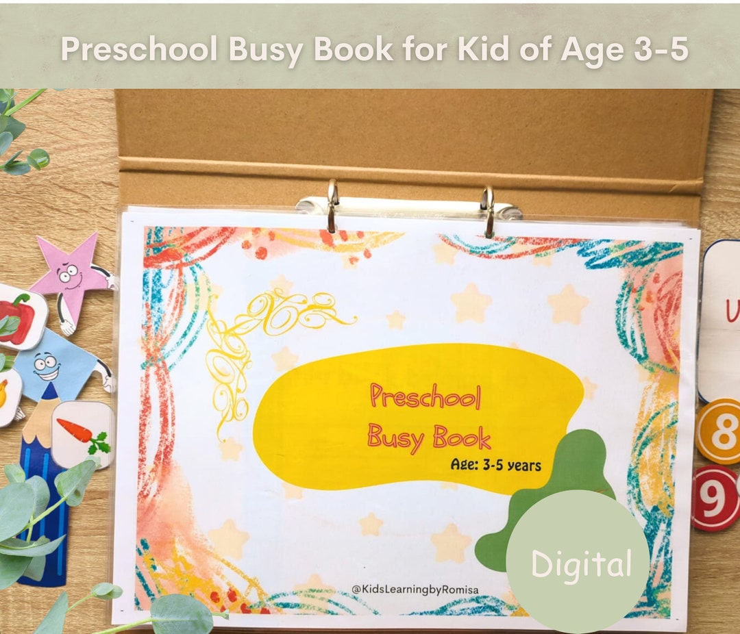 Preschool Printable Busy Book, Quiet Book for Toddler, Learning Binder ...