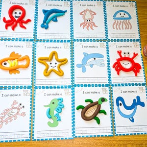 Ocean Animals Playdough Mats Printable, Montessori Learning Material ...