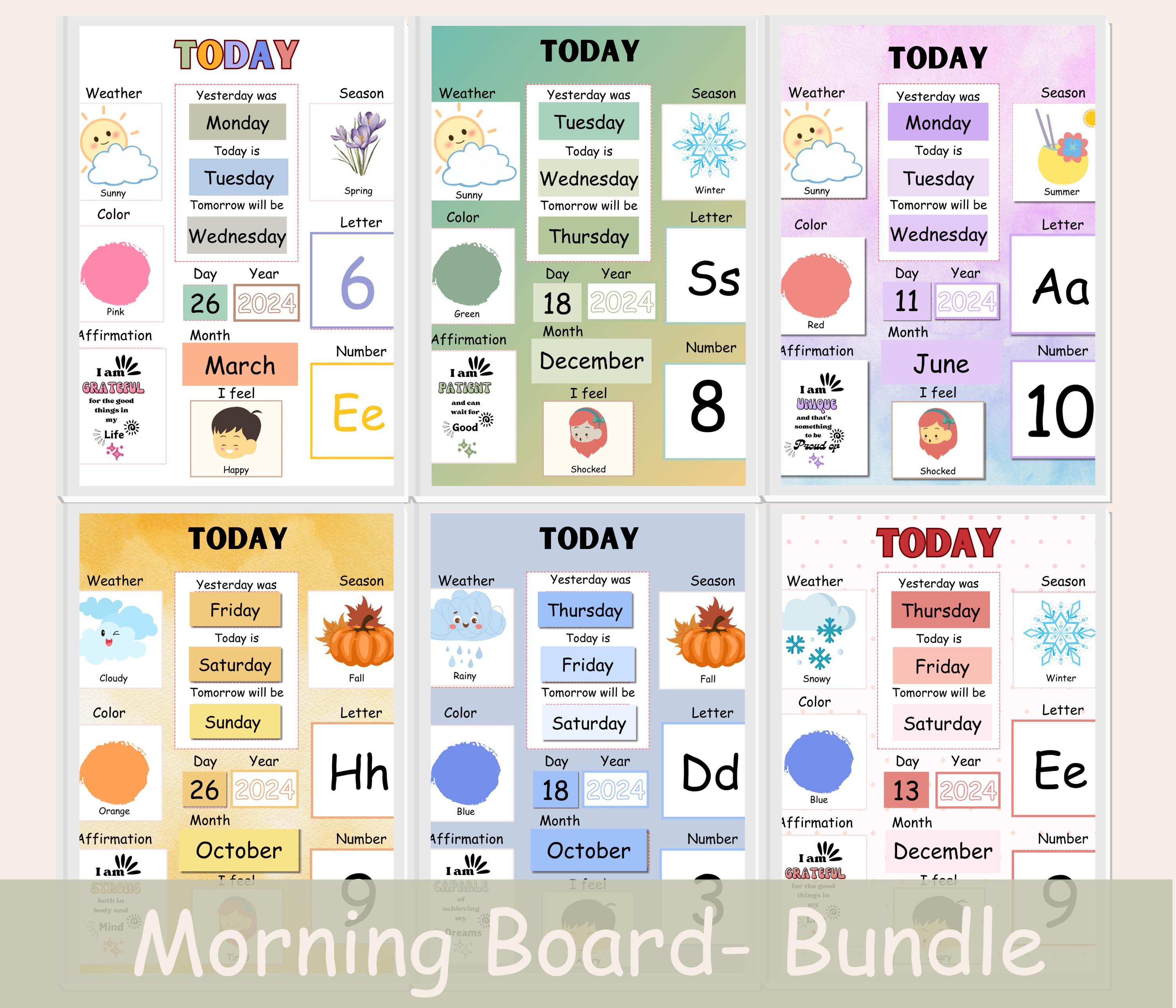 Morning Board Circle Time Homeschool, Preschool Circle Time Board ...