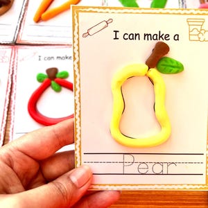 Play Dough Mats Food, Preschool Kindergarten Pre-k Learning Play Dough ...