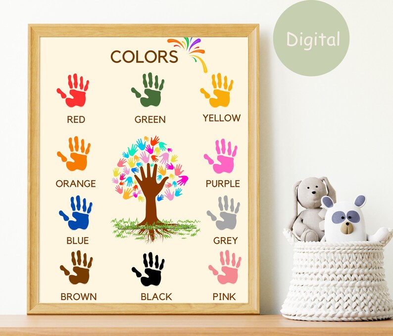 Colors Educational Poster, Printable Wallart, Educational Print ...