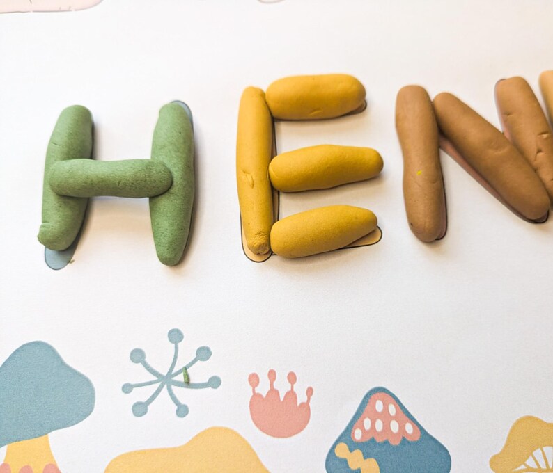 Personalized Name Play Dough Mat, Kindergarten Name Mats, Preschool ...
