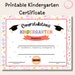 Editable Kindergarten Graduation Certificate, Printable Kindergarten ...