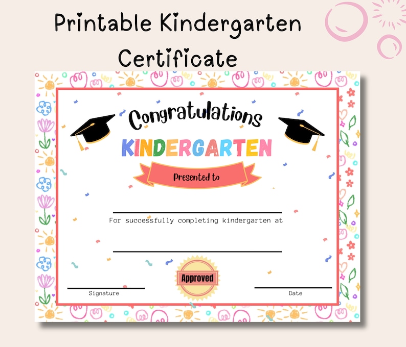 Editable Kindergarten Graduation Certificate, Printable Kindergarten ...