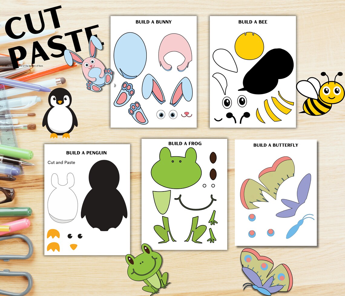 Cut and Paste Activity, Scissor Skills Exercises, Printable Scissor ...