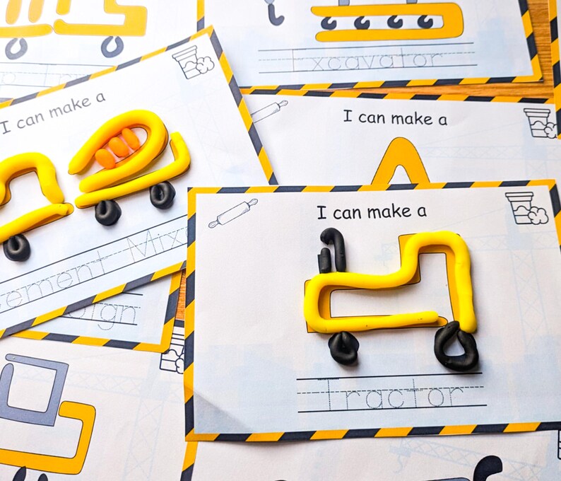 Play Dough Mats Construction, Montessori Play Doh Activity ...