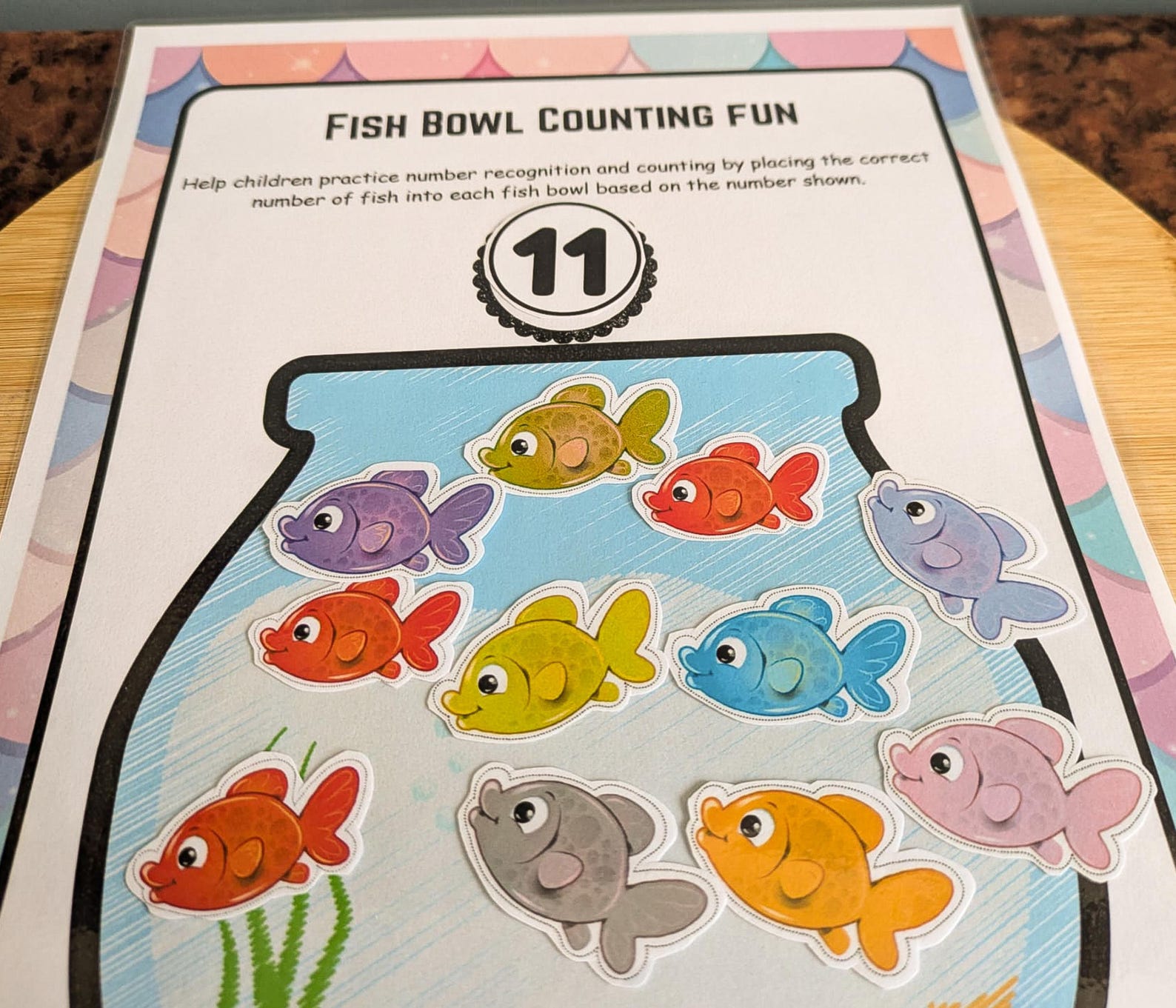 Fish Bowl Number Matching Game Printable, Preschool Math Center ...