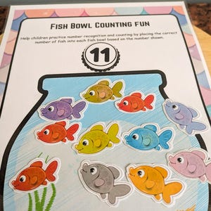 Fish Bowl Number Matching Game Printable, Preschool Math Center ...