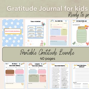Kids Gratitude Journal Printable, 5-minute Gratitude Journal ...