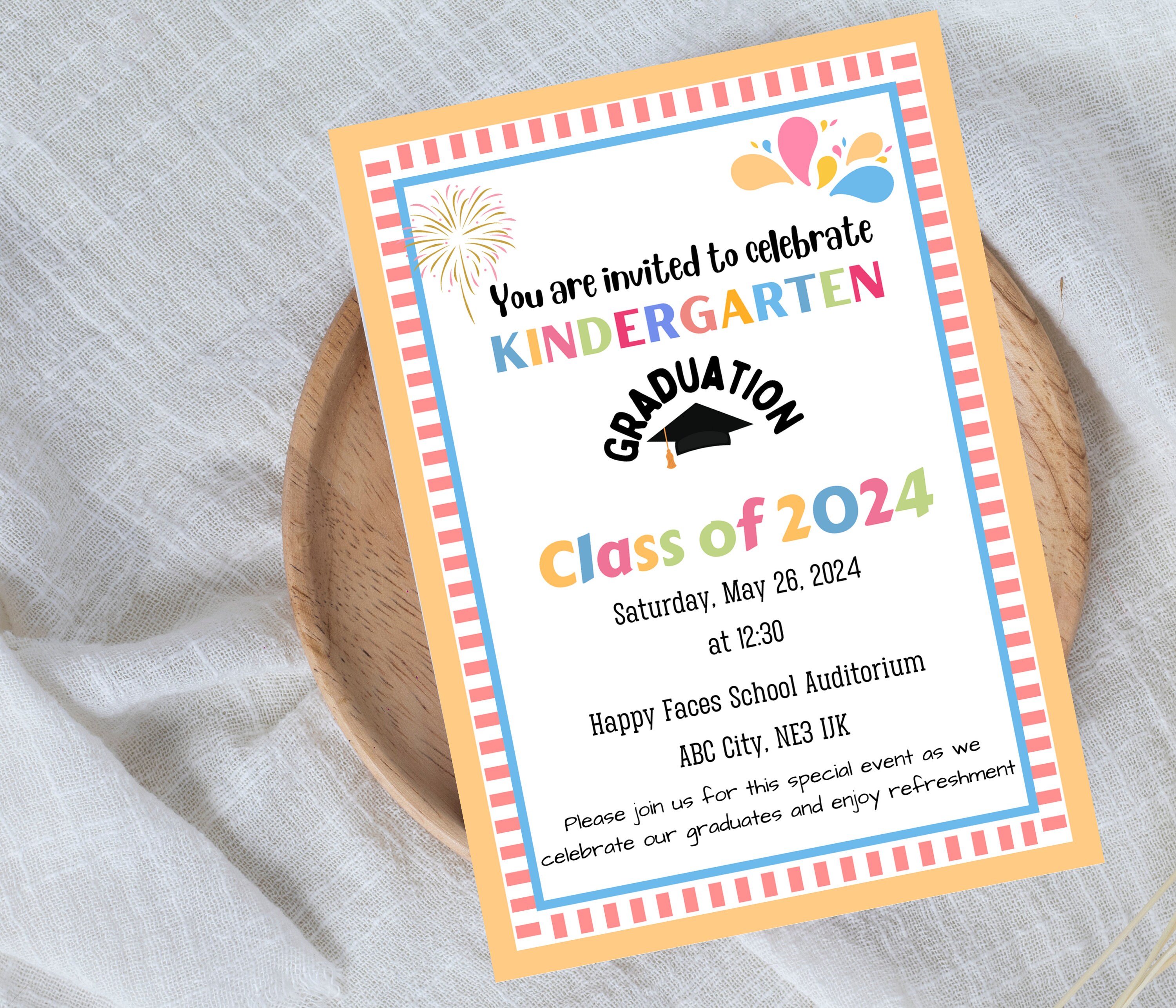 Editable Graduation Bundle, Kindergarten Graduation Invitation ...