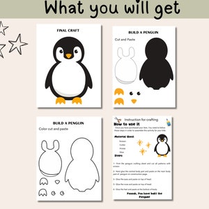 Penguin Cut and Paste Craft, Preschool Learning Resources, Kindergarten ...
