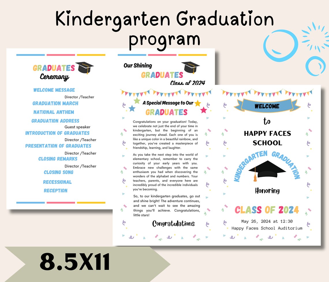 Editable Graduation Bundle, Preschool Graduation Program, Kindergarten ...