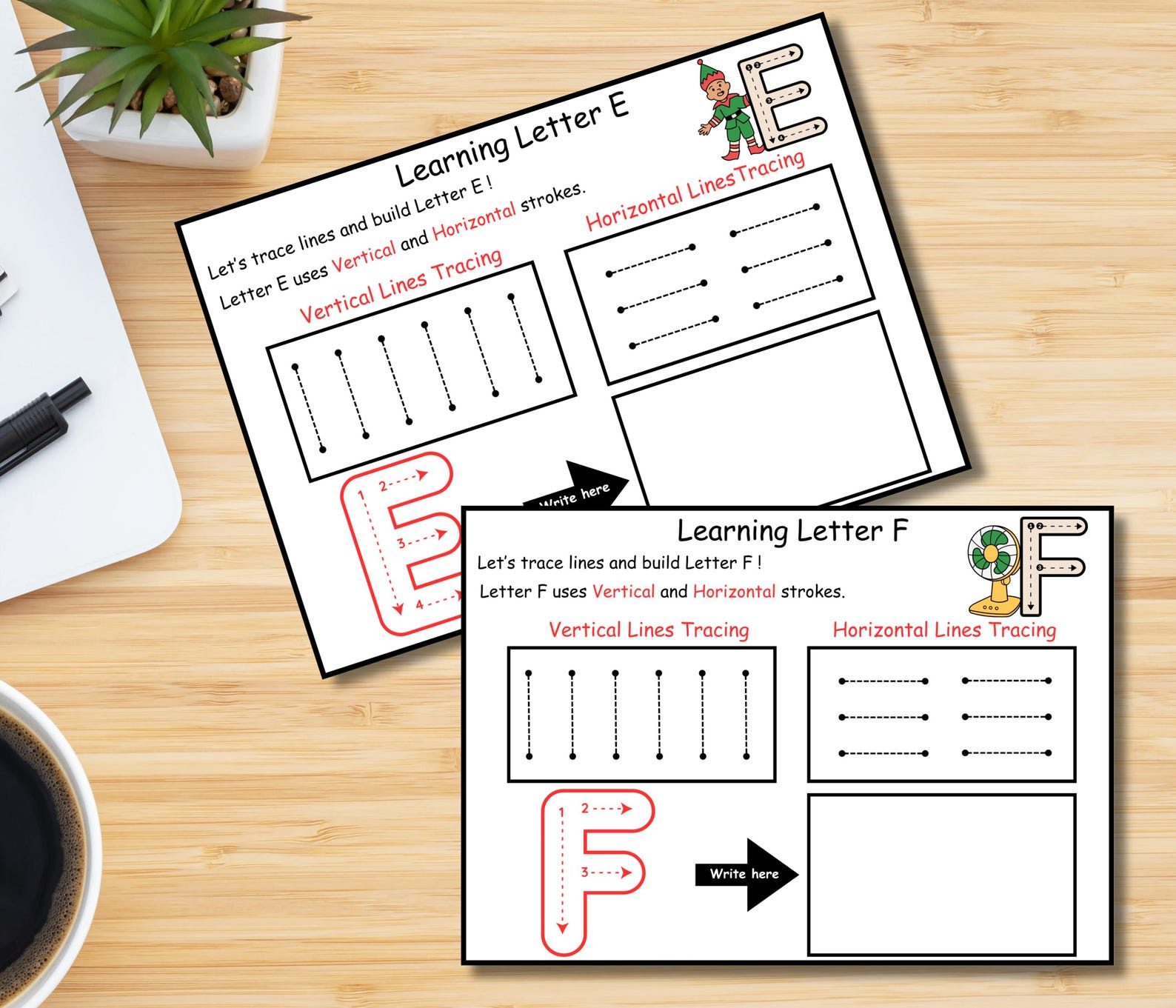 Preschool Letter Tracing Cards: ABC Strokes Guide (digital Download) - Etsy
