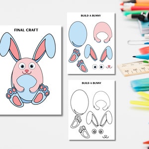 Bunny Cut and Paste Activity for Kids, Easter Printable, Easter ...