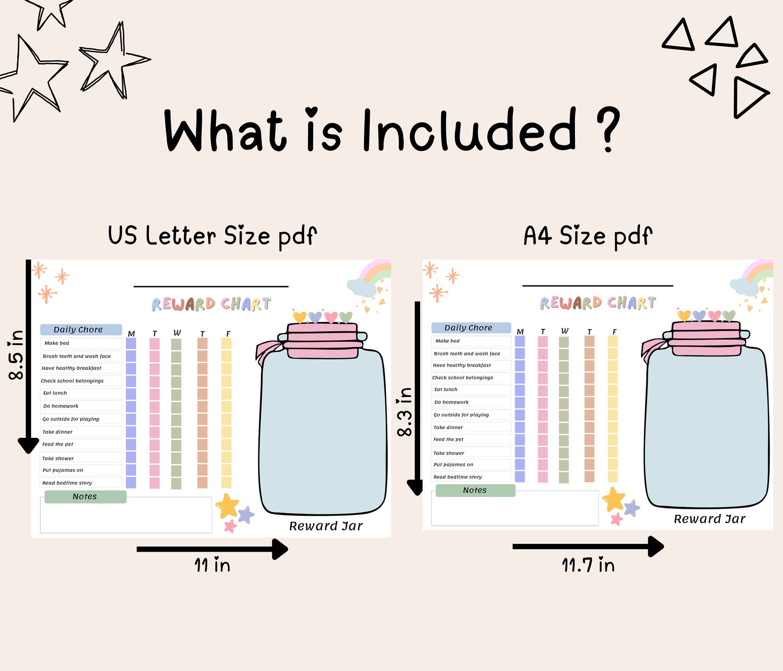 Reward Chart for Kids, Printable Classroom Reward Tokens, Reward Jar ...