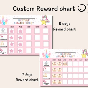 Bedtime Reward Chart for Kids, Bedtime Routine Chart for Toddler ...