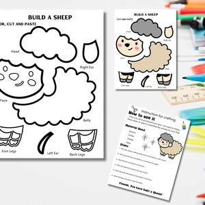Cut and Paste Sheep Activity, Printable Preschool Cutting Practice ...