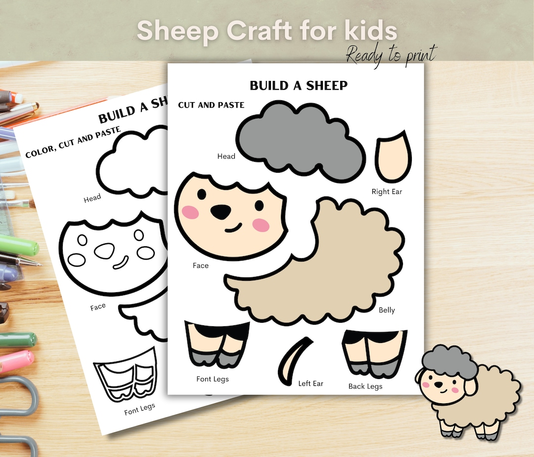 Cut and Paste Sheep Activity, Printable Preschool Cutting Practice ...