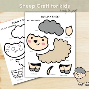 Cut and Paste Sheep Activity, Printable Preschool Cutting Practice ...