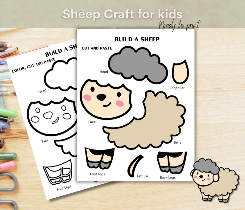 Cut and Paste Sheep Activity, Printable Preschool Cutting Practice ...