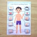 Body Parts Matching Activity for Toddlers, Printable Busy Book Page ...