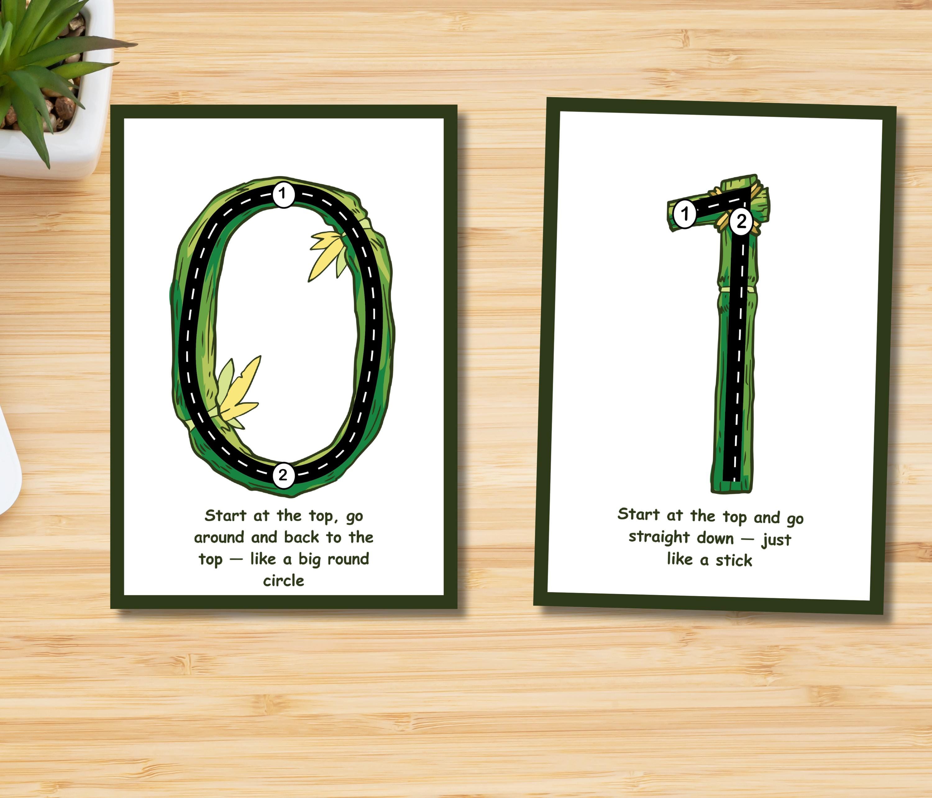 Number 1-10 Tracing Cards for Preschoolers, Forest Theme Number Cards ...