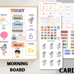 Morning Board Printable, Preschool Circle Time Board, Weather Chart ...
