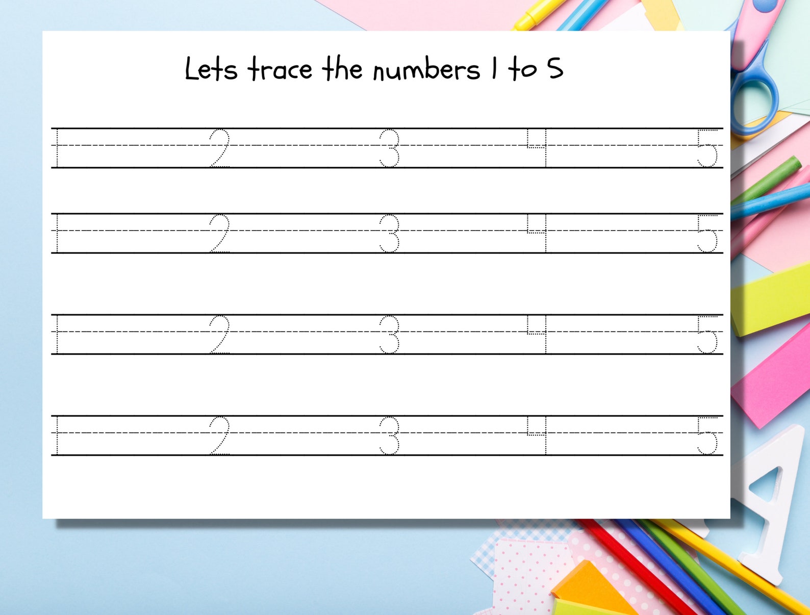Number & Letter Tracing Sheet for Kids Handwriting Practice - Etsy