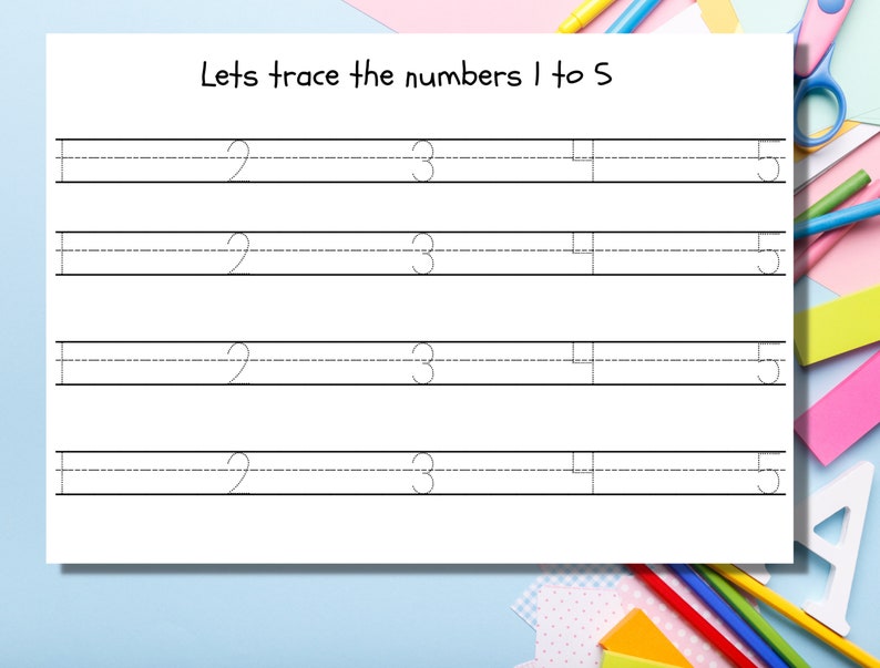 Number & Letter Tracing Sheet for Kids Handwriting Practice - Etsy