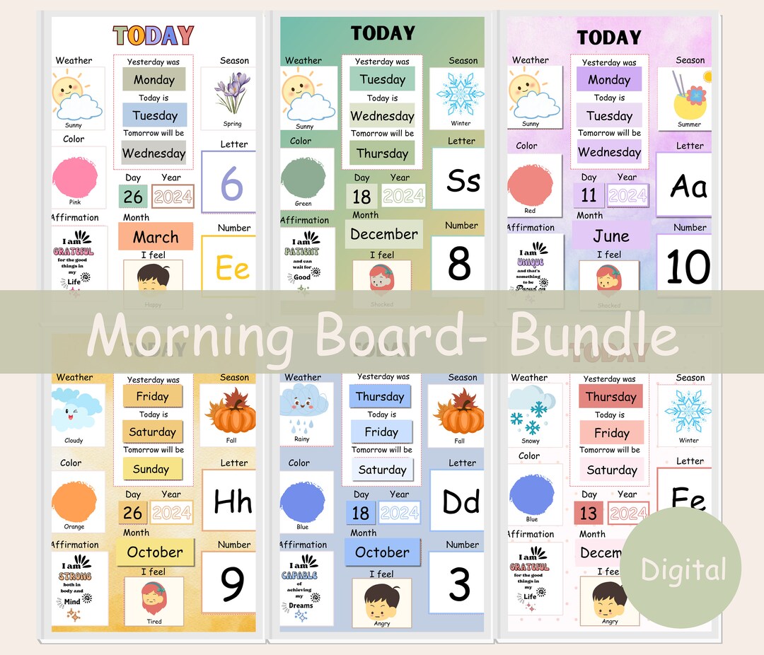 Morning Board Printable, Preschool Circle Time Board, Weather Chart ...