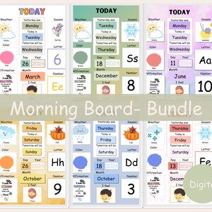 Morning Board Printable, Preschool Circle Time Board, Weather Chart ...
