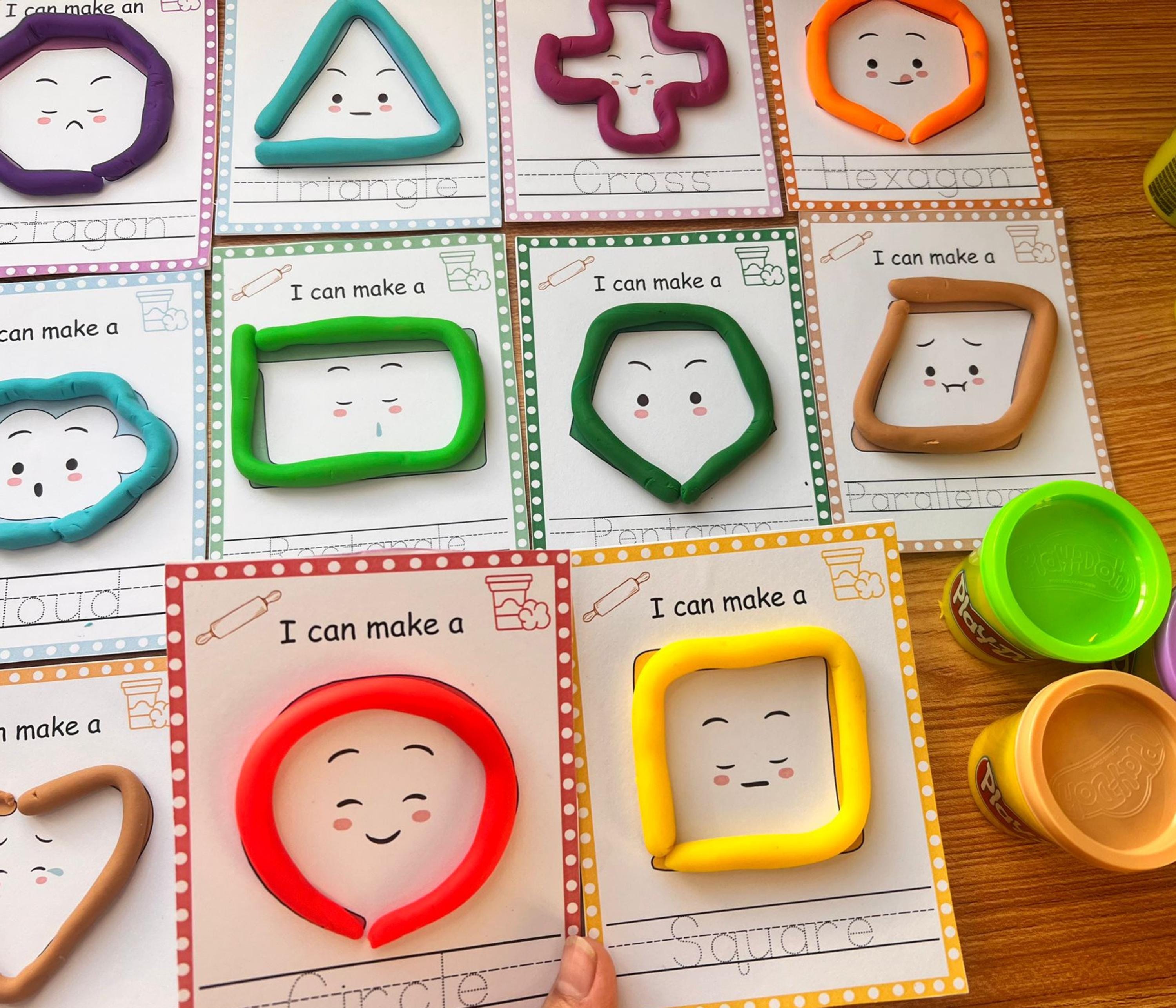 Play Dough Mats Printable, Shapes Play Dough Mats, Homeschool ...