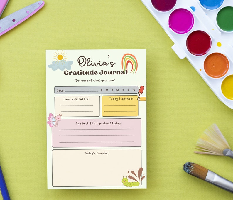 Gratitude Journal Printable for Kids Kids Mindfulness - Etsy