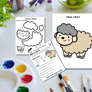 Cut and Paste Sheep Activity, Printable Preschool Cutting Practice ...