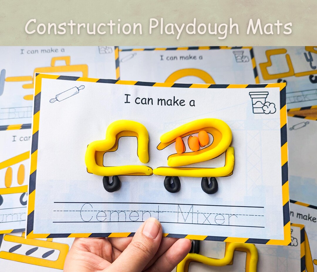 Play Dough Mats Construction, Montessori Play Doh Activity ...