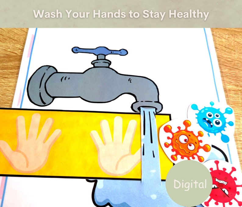 Wash Your Hands Printable Activity for Toddler, Preschool Homeschool ...