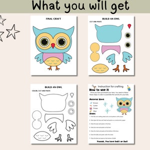 Cut and Paste Owl Craft Toddler Activities Printable Preschool Learning ...