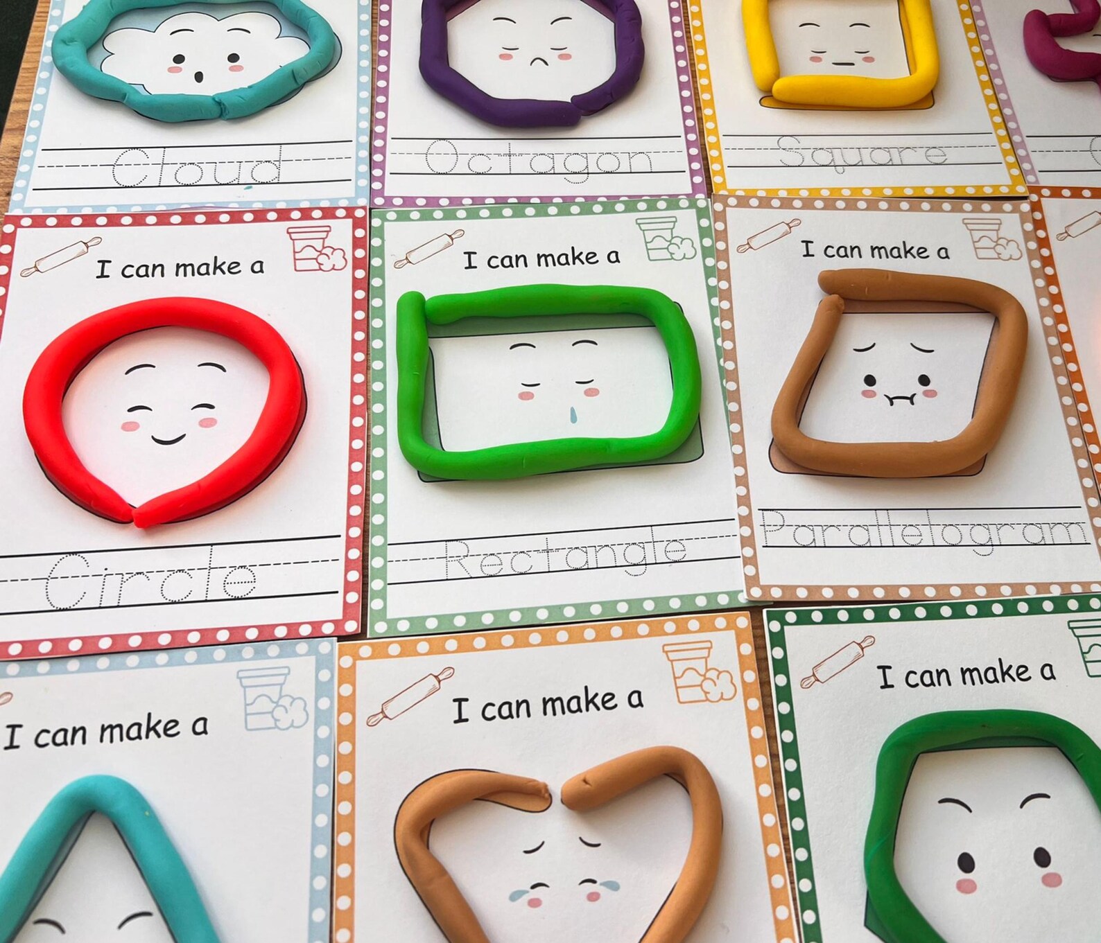Play Dough Mats Printable, Shapes Play Dough Mats, Homeschool ...