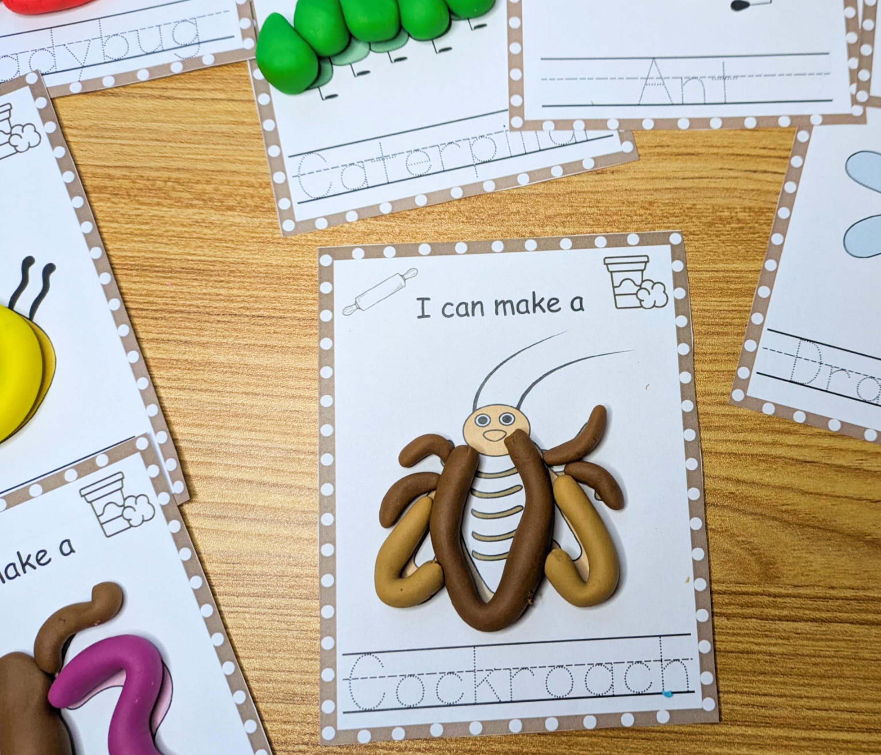 Insects Play Dough Mats Printable, Preschool Kindergarten Pre-k Play ...