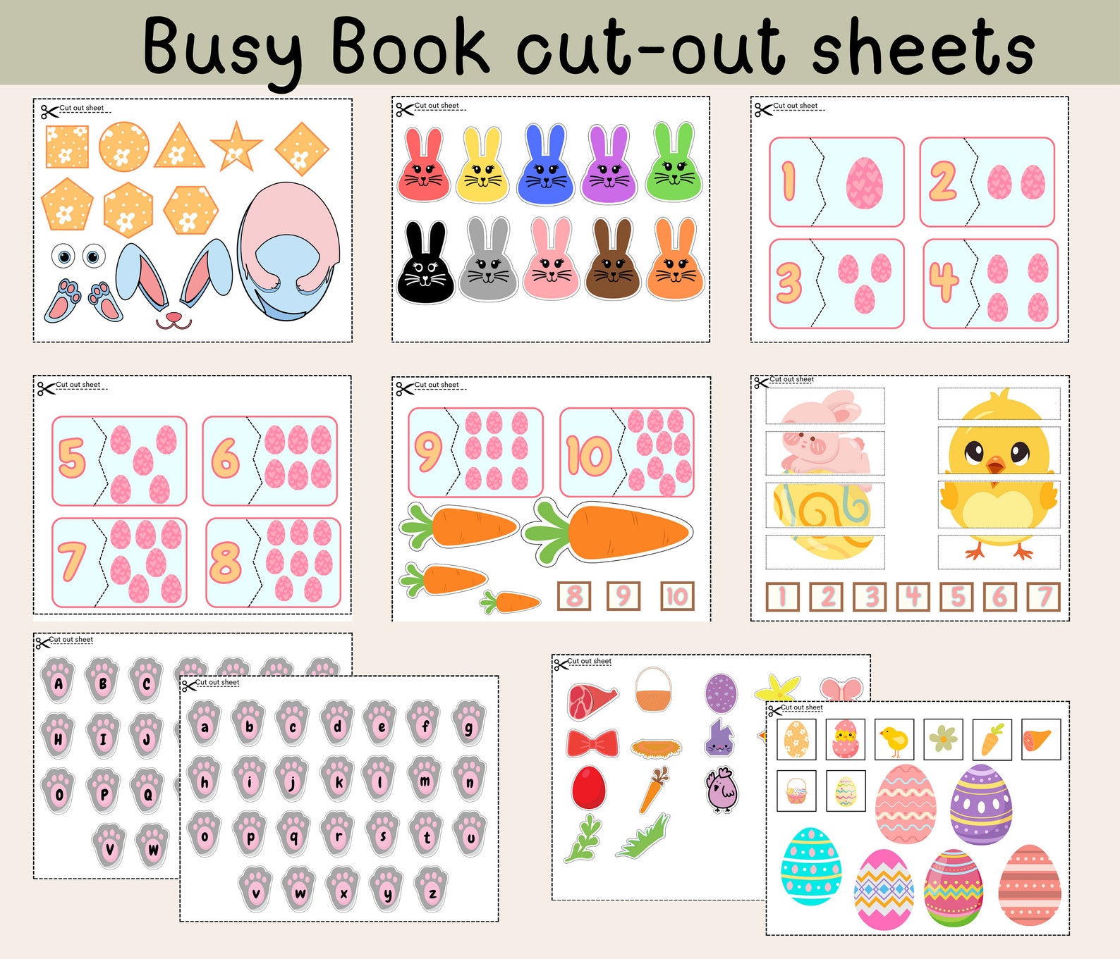 Easter Preschool Learning Binder, Printable Easter Busy Book, Child ...