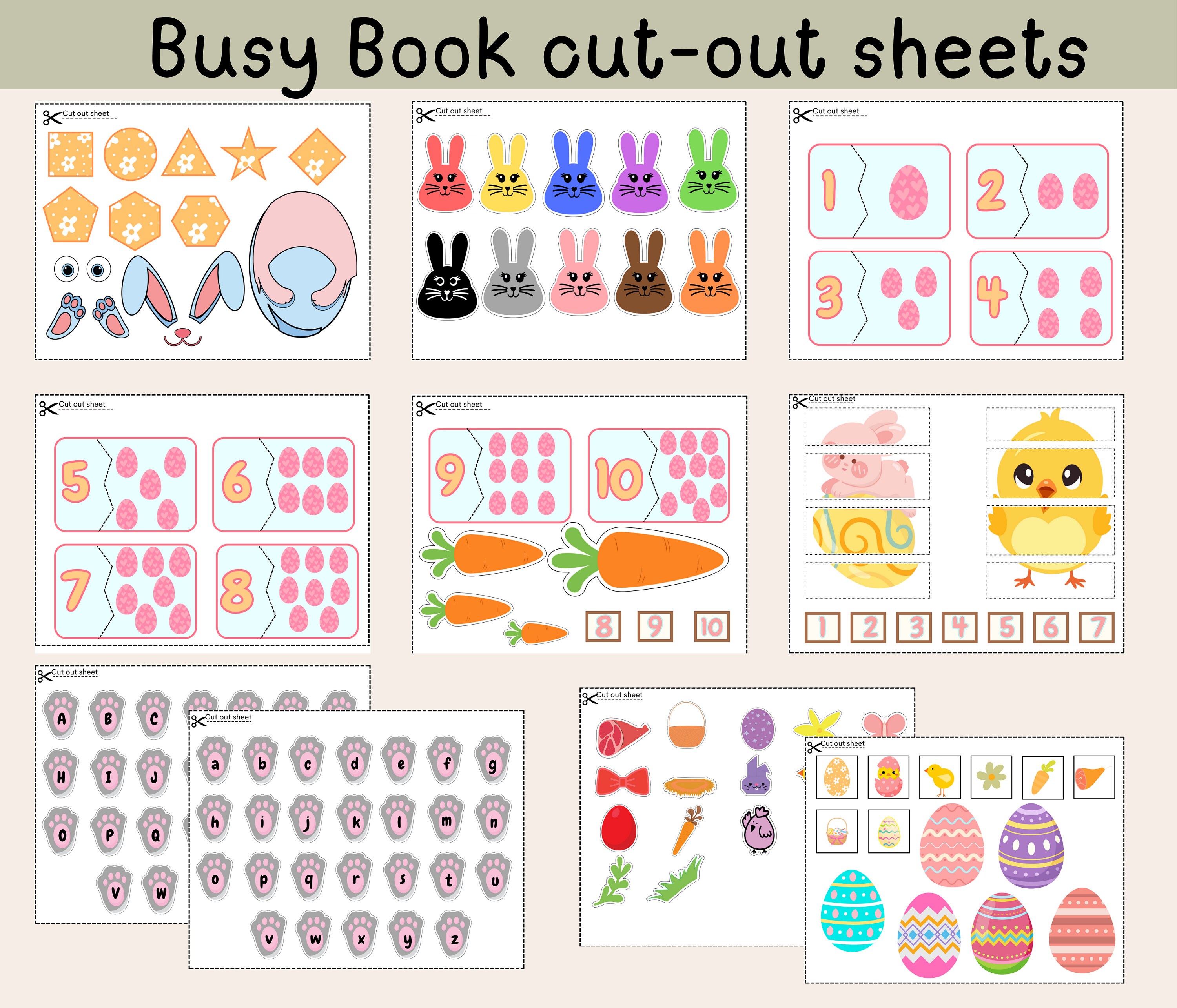 Easter Preschool Learning Binder, Printable Easter Busy Book, Child ...