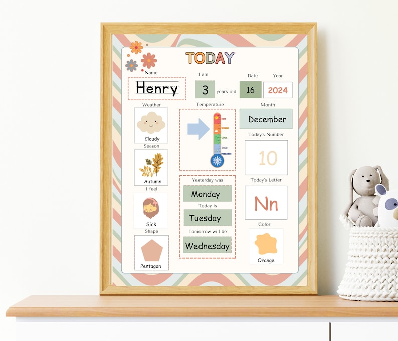 Morning Board Printable for Kids, Editable Morning Board for Toddler ...