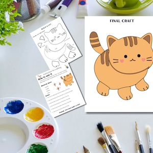 Cat Cut and Paste Activity for Kids, Printable Cut Glue Paste Worksheet ...